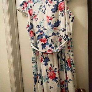 Axia | Dresses | Ixia Plus Size White Floral Cap Sleeve Dress | Poshmark